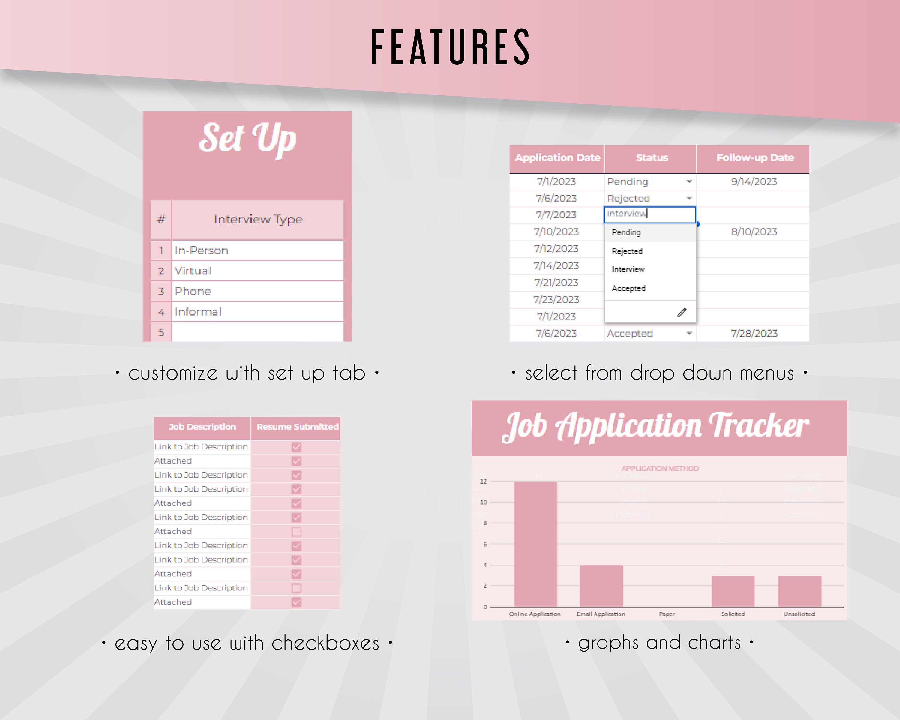 Job Application Log, Career Tracker, Interview Organizer, Employment ...