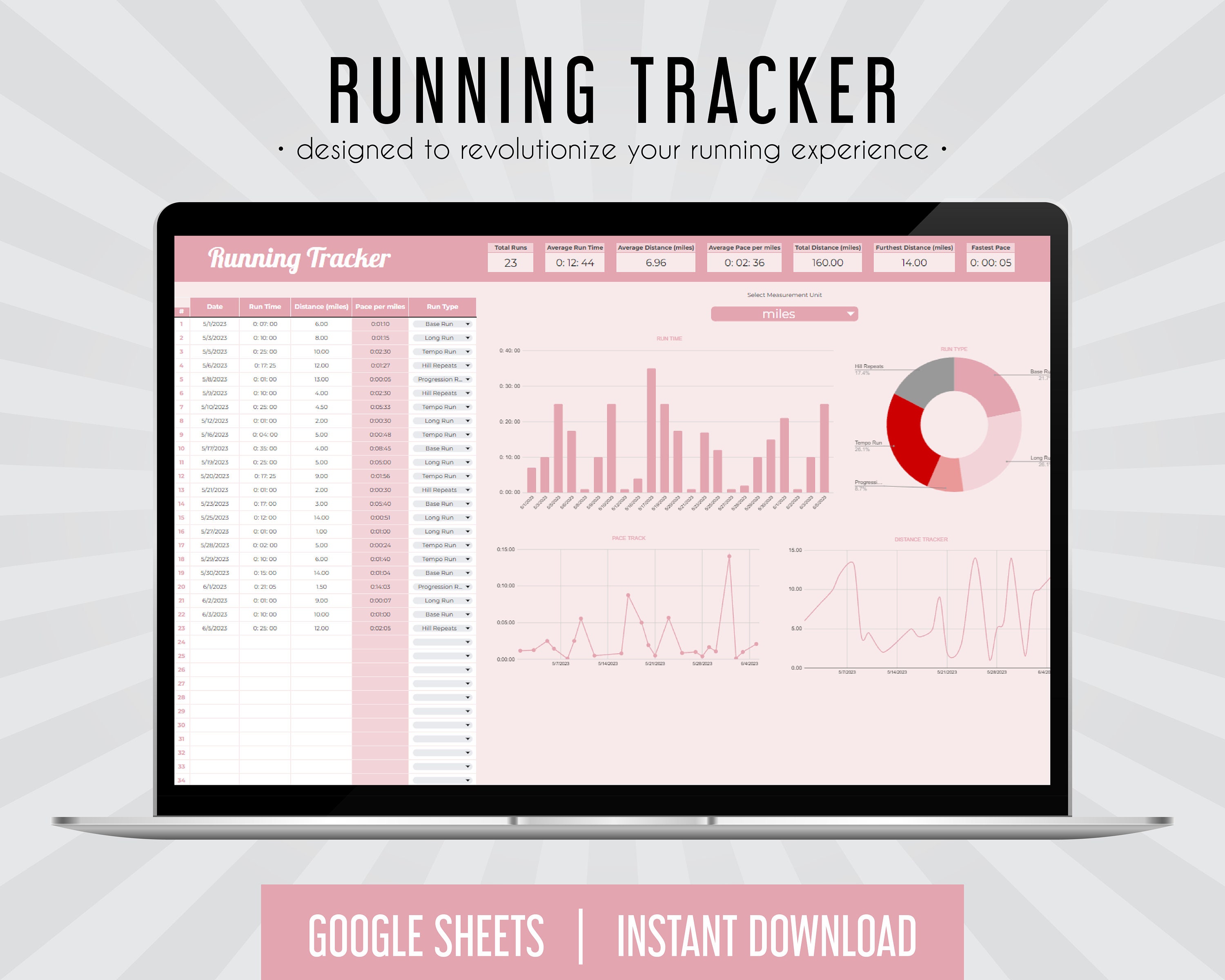 Running Tracker, Activity Tool, Exercise Sheet, Fitness Recorder ...