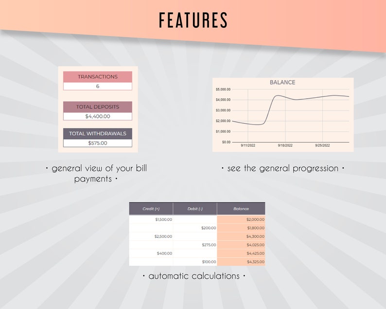 Checkbook Tracker, Checkbook Template, Checkbook Register, Checking ...