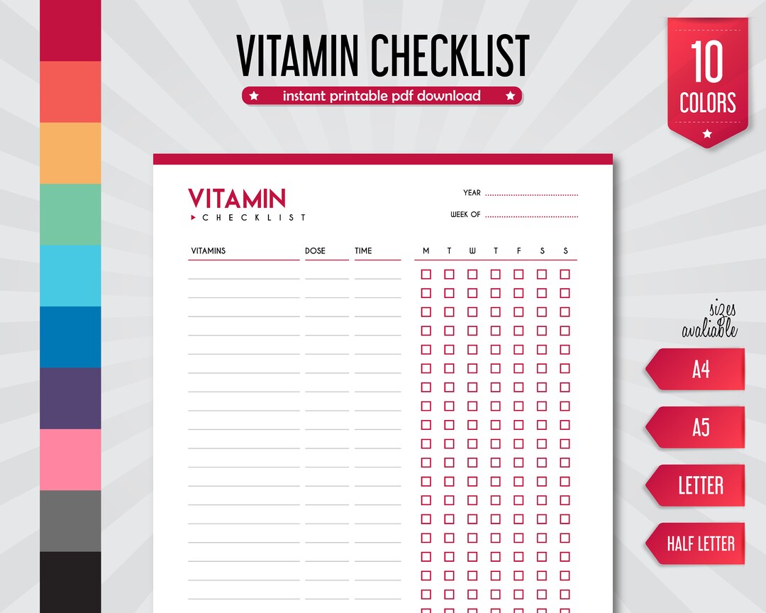 Vitamin Tracker, Medication Tracker, Supplement Tracker, Health Planner ...