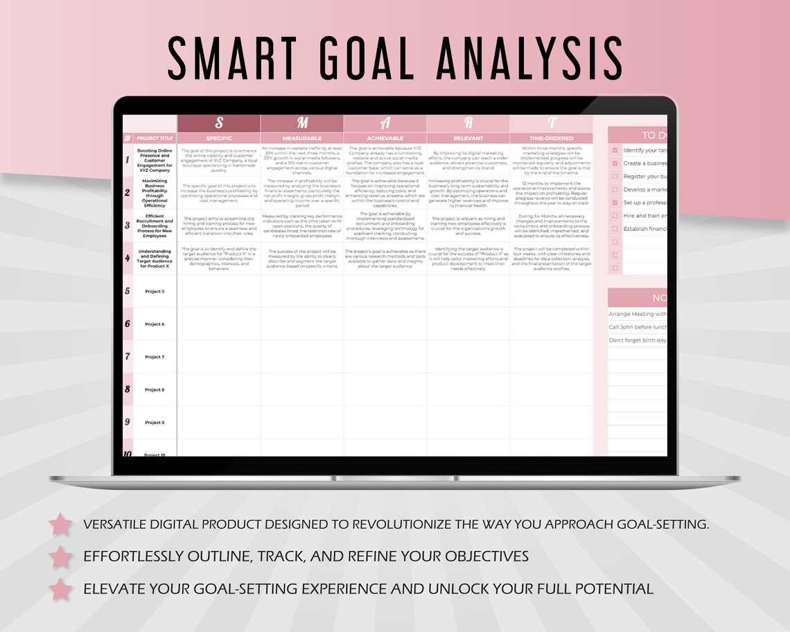 Smart Goal Template, Goal Setting, Goal Setting Sheet, Goal Setting ...