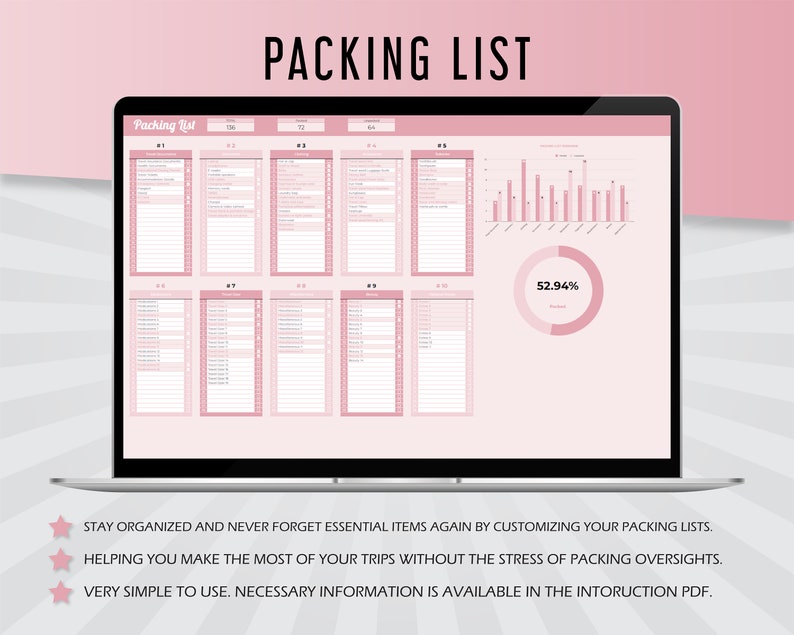 Packing List, Home Inventory, Household Checklist, Moving Planner ...