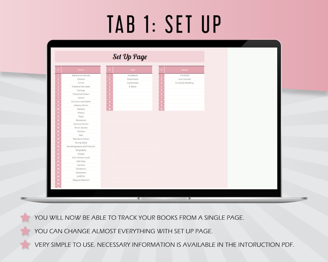 Digital Reading Log, Book Tracker, Google Sheets Books, Book Log ...