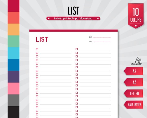 Checklist Printable Task Checklist Minimal Printable to Do - Etsy
