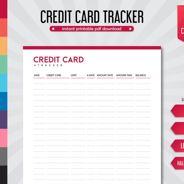 Credit Card Log - Etsy