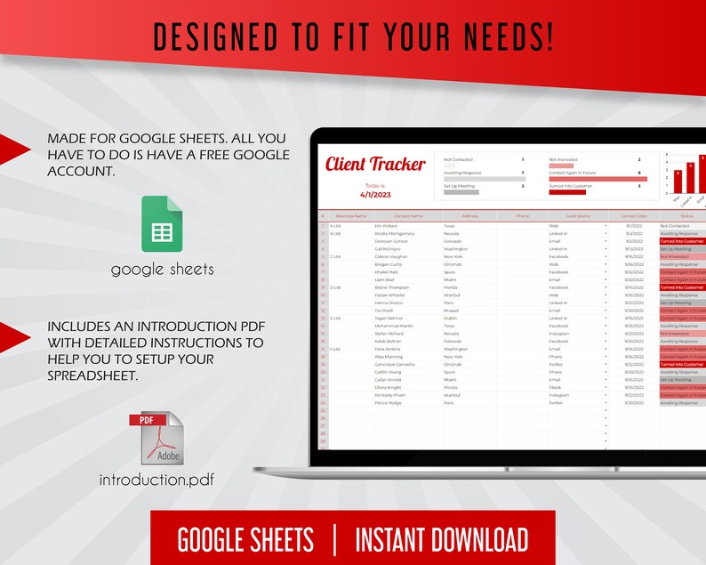 Lead Tracker, Client Planner, Client Tracker, Client Management, Client ...