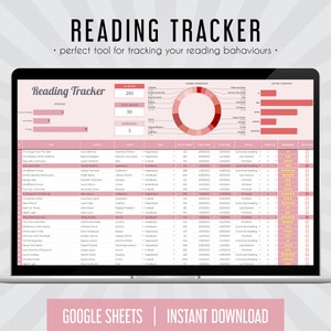 Digital Reading Log, Book Tracker, Google Sheets Books, Book Log ...