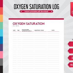 Oxygen Tracker, Saturation Journal, Pulse Log, Oxygen Record ...