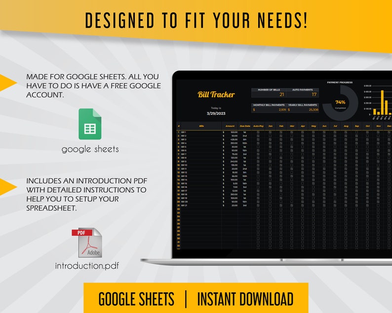 Utility Bill Tracker Spreadsheet Tracker Utility - Etsy