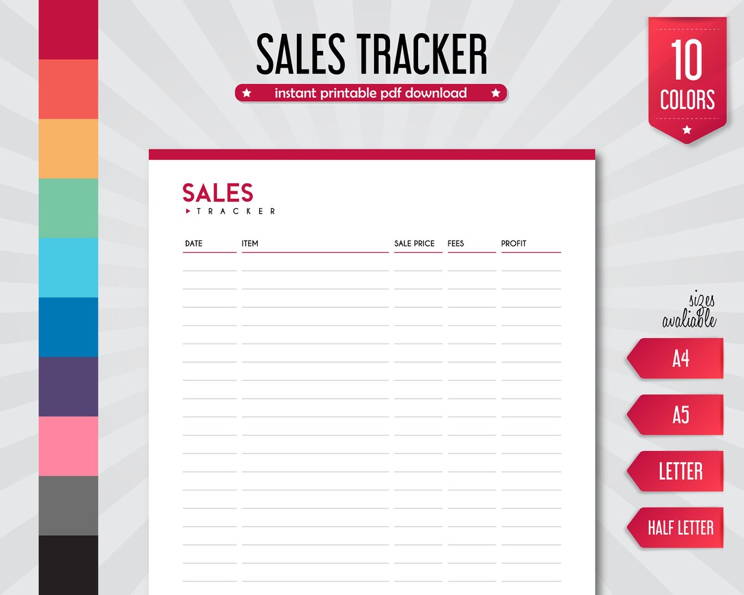 Sales Tracker, Client Tracker, Tracker Printable, Tracker Template ...