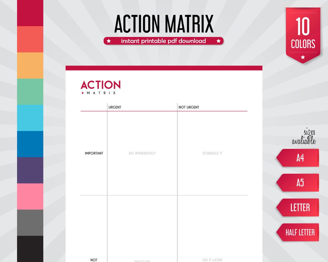 Action Plan Matrix Planner Planner Printable Productivity - Etsy