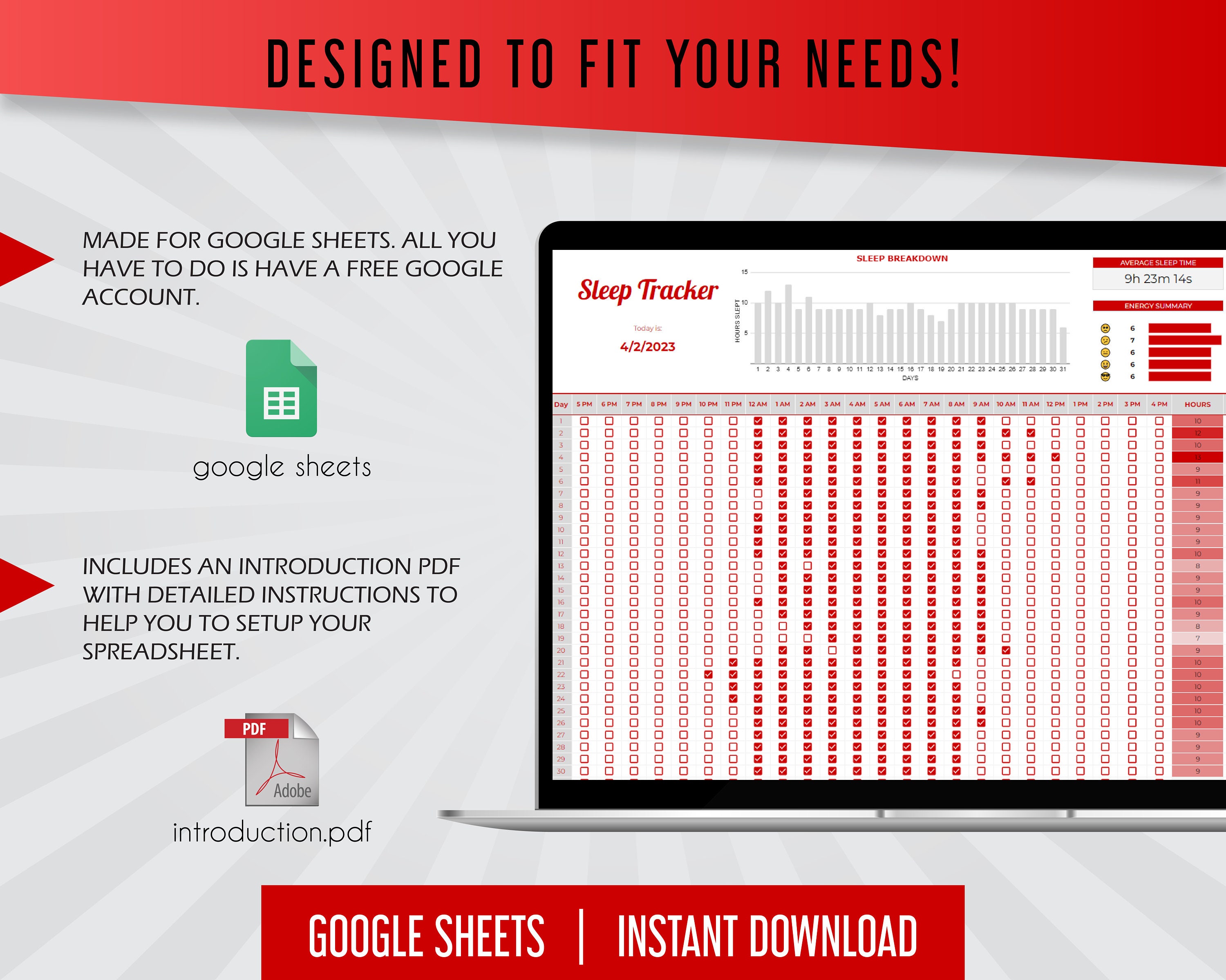 Sleep Tracker, Sleep Trackers, Sleep Spreadsheet, Sleep Tracker Google ...
