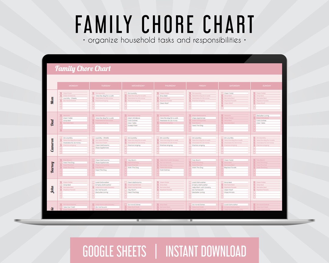 Family Chores, Task Organizer, Household Duties, Chore Manager ...