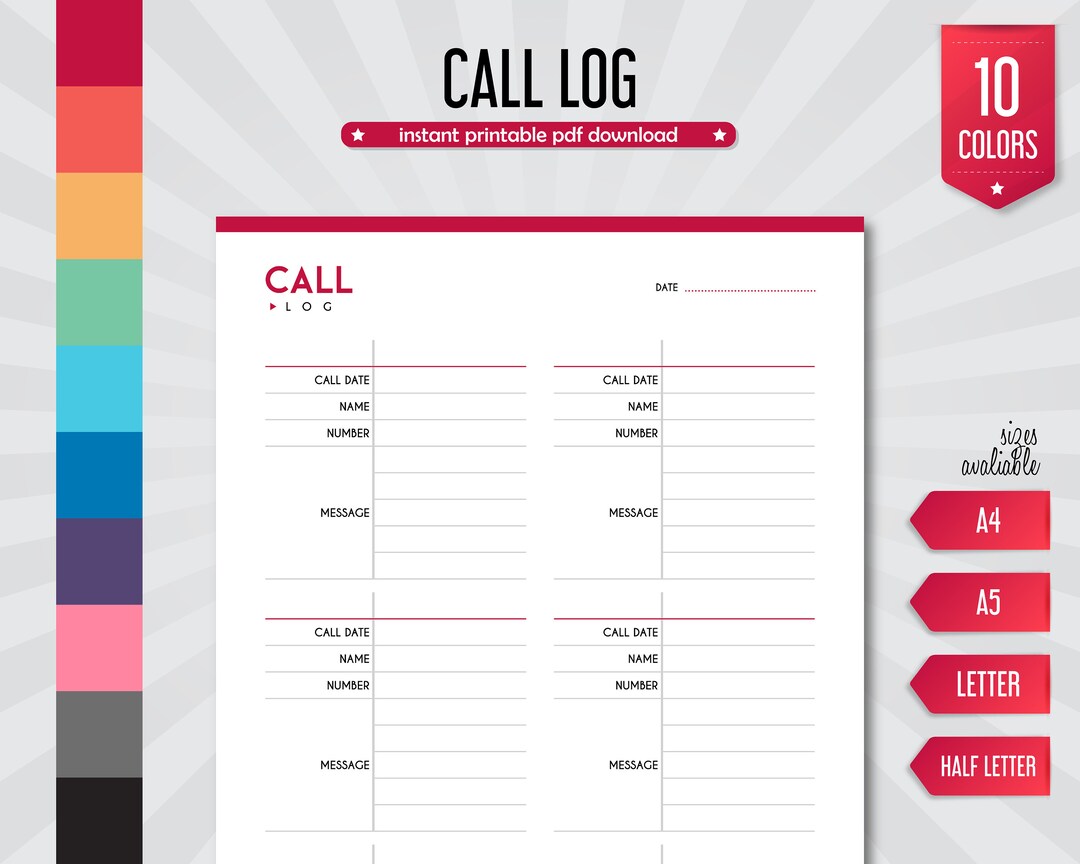 Call Tracker, Follow up Sheet, Instant Download, Real Estate, Lead ...