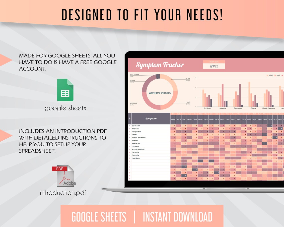 Symptom Tracker, Symptoms Journal, Medical Log, Symptom Progress ...