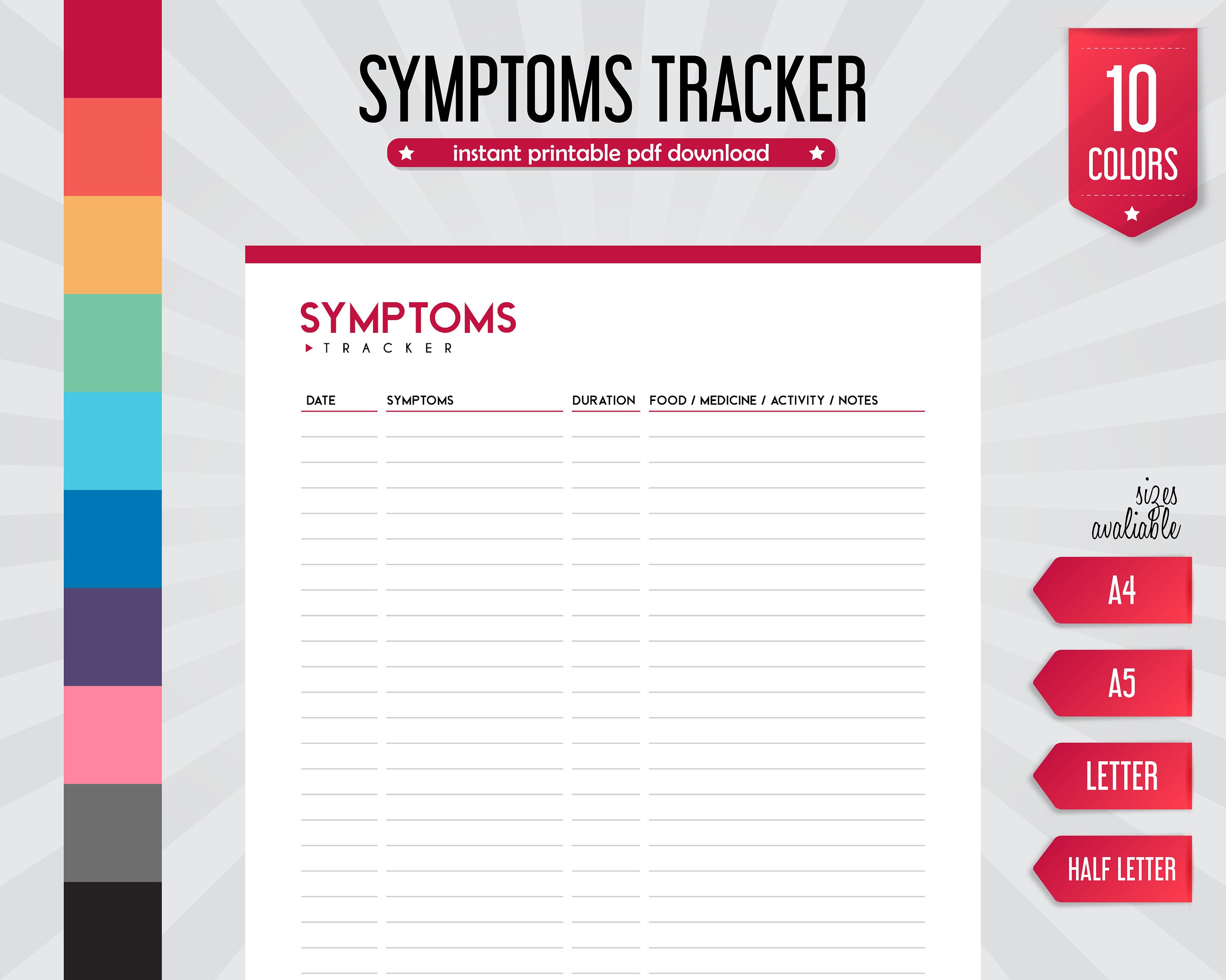 Health Tracker, Symptom Log, Medical Journal, Condition Tracker ...