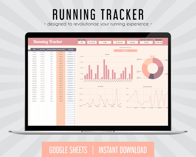 Running Log, Fitness Tracker, Activity Sheet, Workout Statistics ...