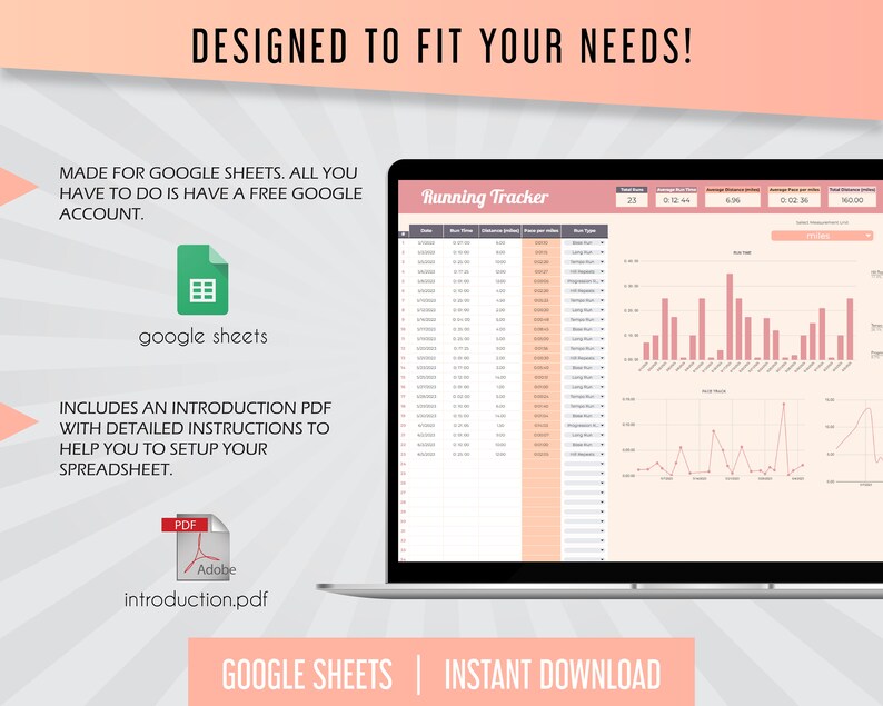 Running Log, Fitness Tracker, Activity Sheet, Workout Statistics ...
