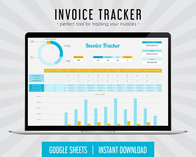 Invoice Tracker, Invoice Manager, Invoice Spreadsheet, Client Tracker ...