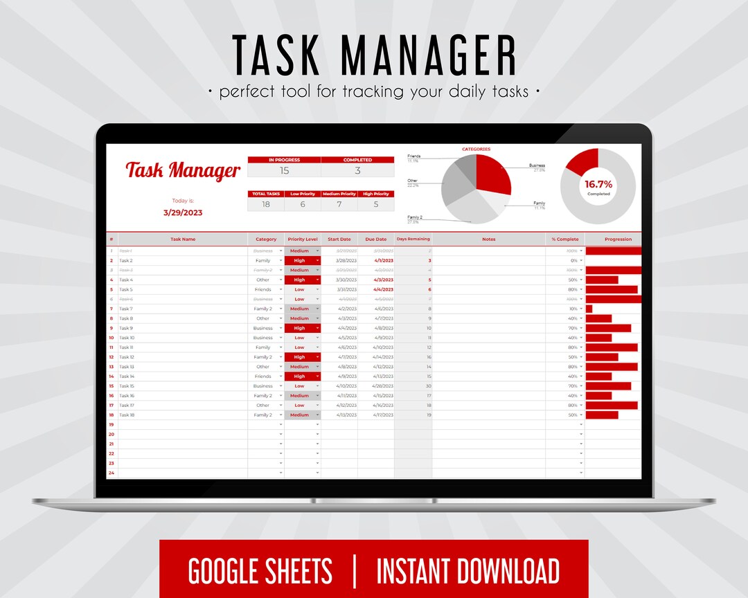 To Do List, Task Manager, Task Tracker, Daily Task Manager, Digital Task Manager, Planner ...