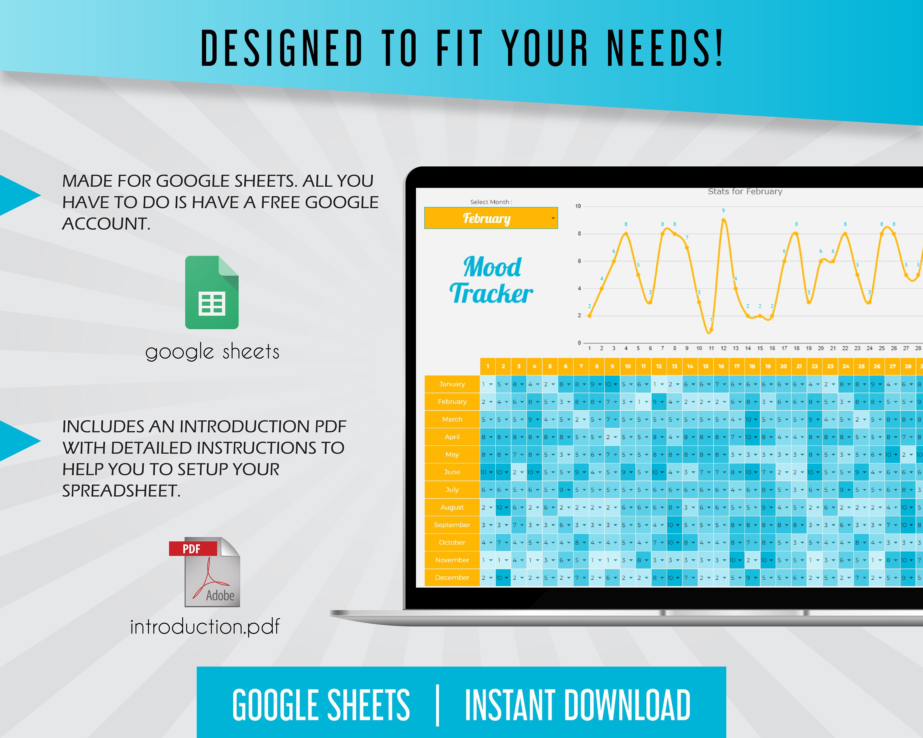 Mood Tracker Mood Tracking Mood Template Mood Tracker - Etsy