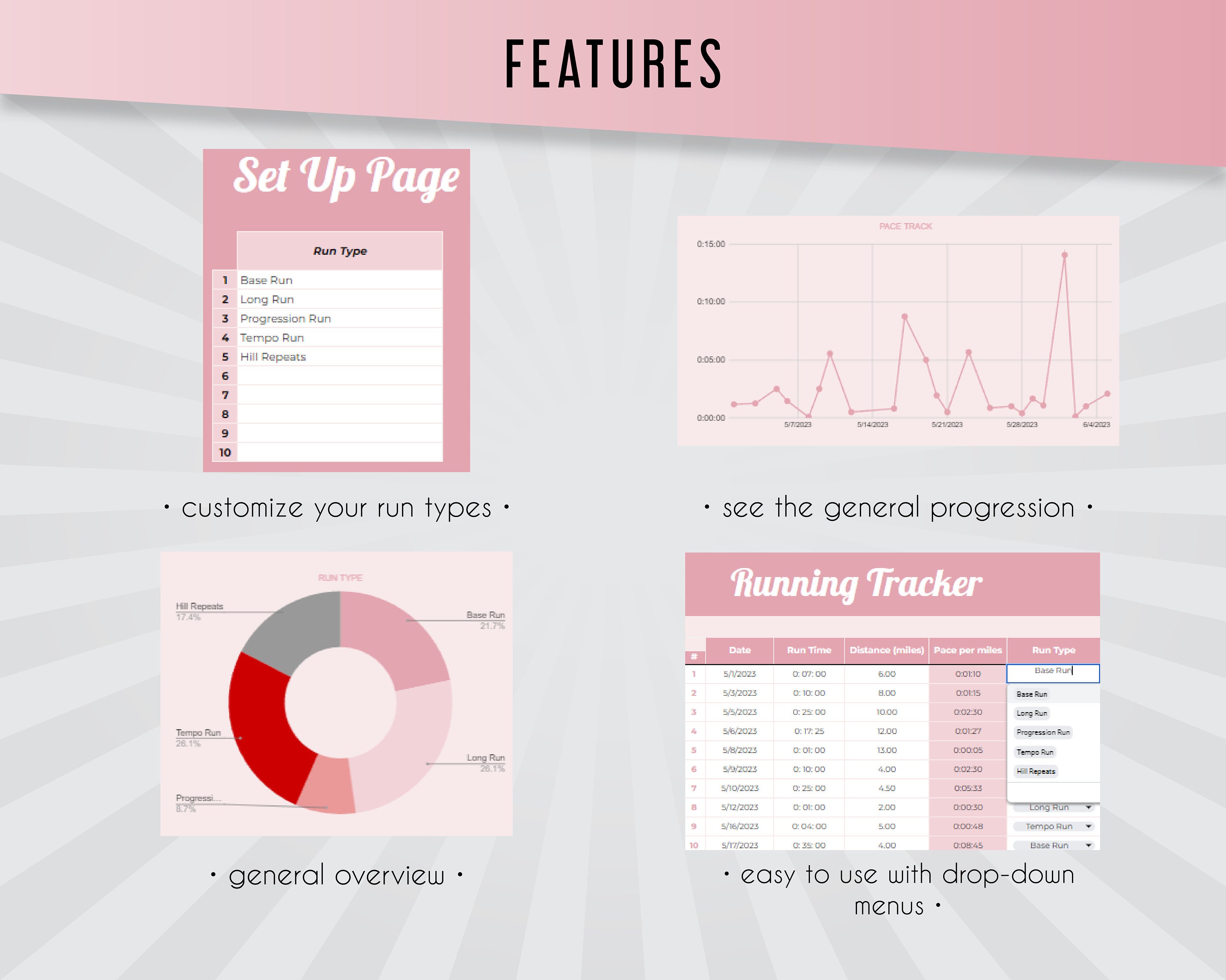 Running Tracker, Activity Tool, Exercise Sheet, Fitness Recorder ...