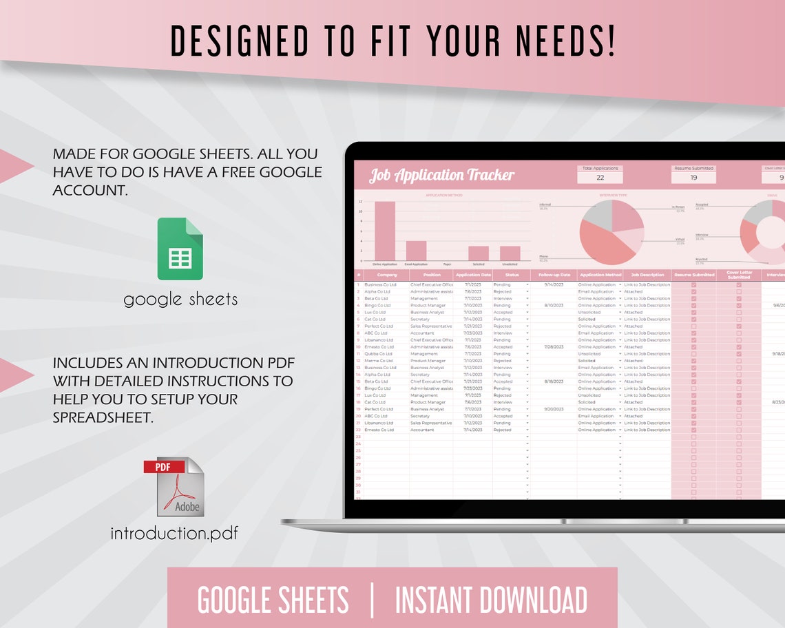 Job Application Log, Career Tracker, Interview Organizer, Employment ...