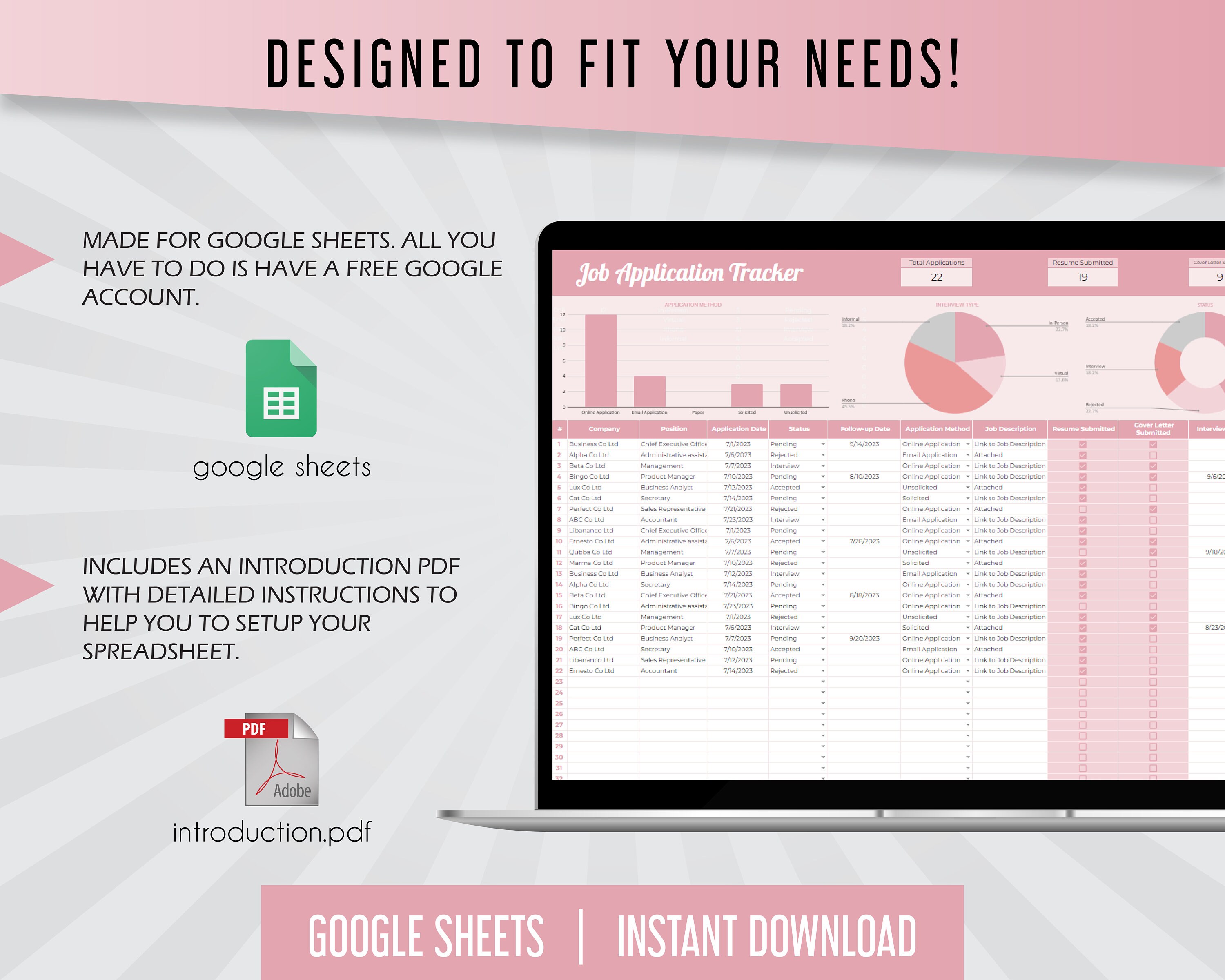 Job Application Log, Career Tracker, Interview Organizer, Employment ...
