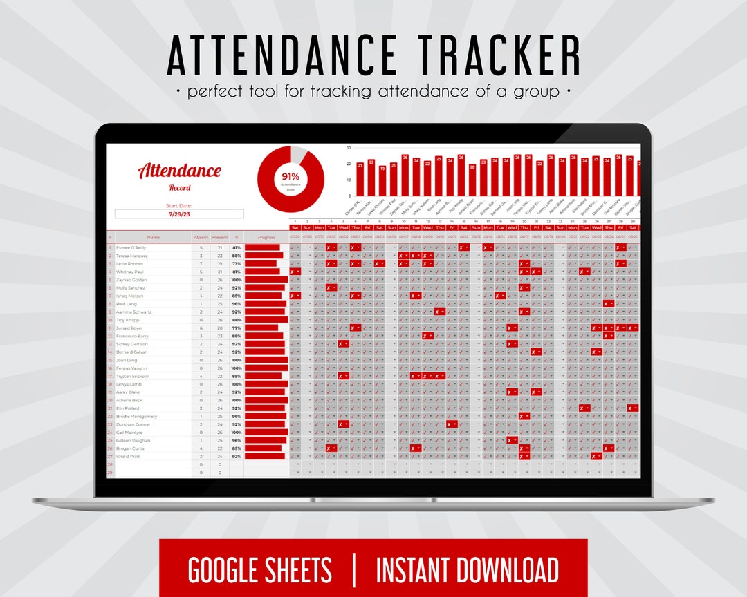Employee Attendance, Attendance Tracker, Excel Template, Templates ...