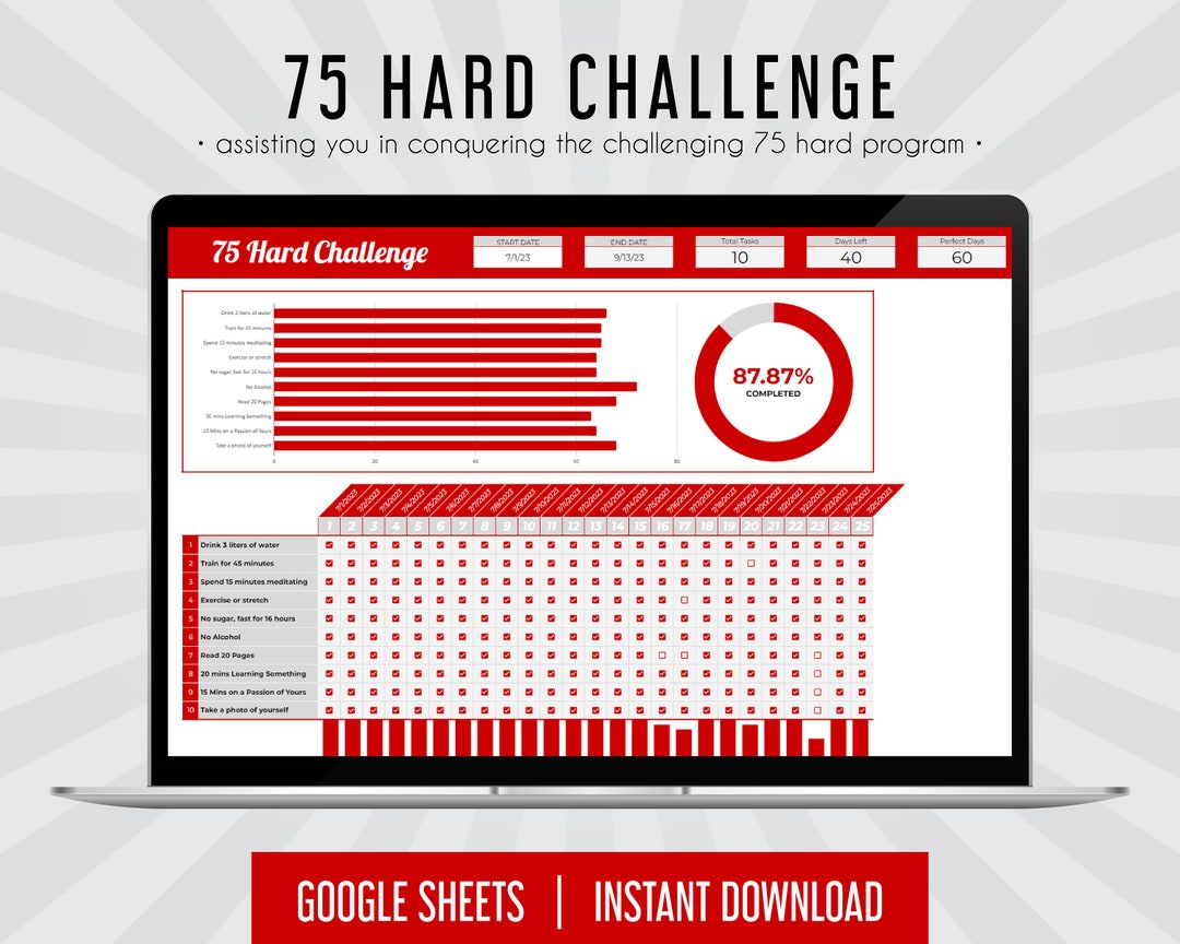 75 Hard Challenge Fitness Progress, Habit Builder, Time Management ...