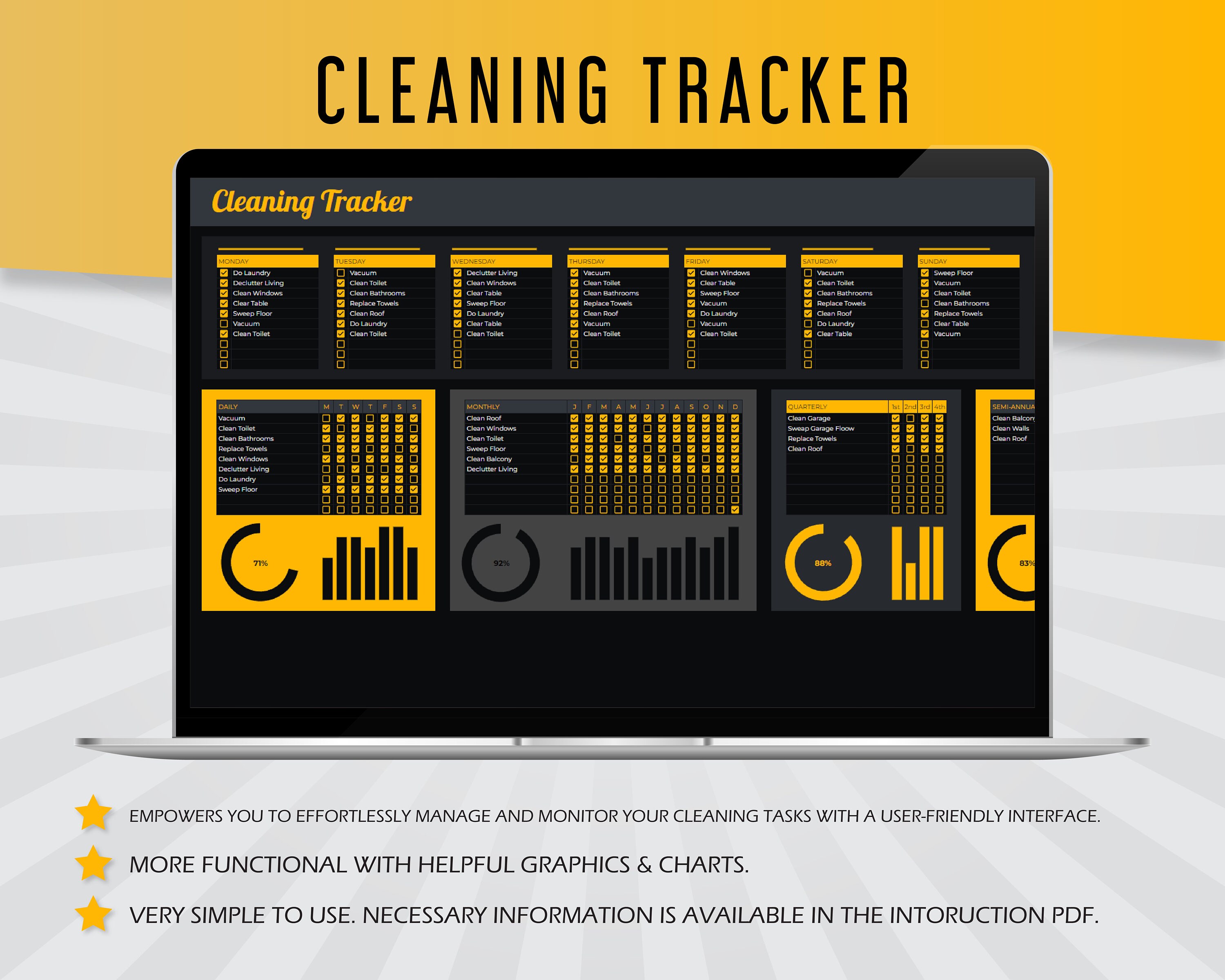 Cleaning Schedule, Household Chores, Home Maintenance, Task Organizer ...