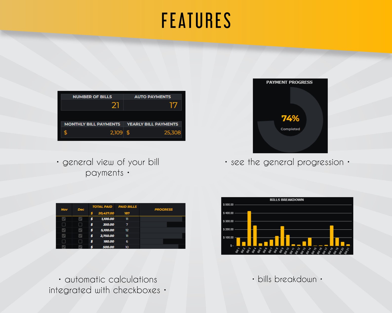 Utility Bill Tracker Spreadsheet Tracker Utility - Etsy