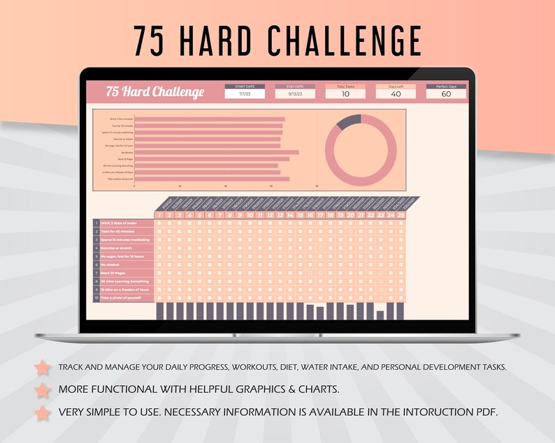75 Hard Challenge Routine Tracking, Habit Development, Goal Setting ...