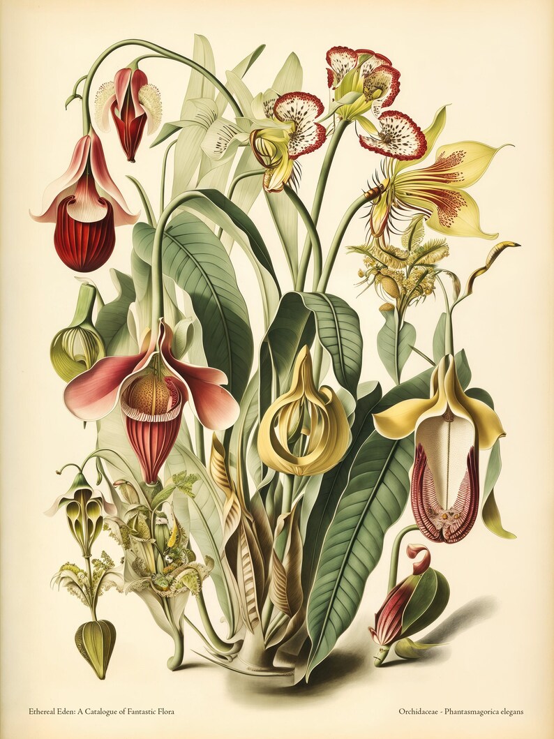 Ethereal Eden: Orchid #2 Botanical Art Print, Museum Quality, Floral ...