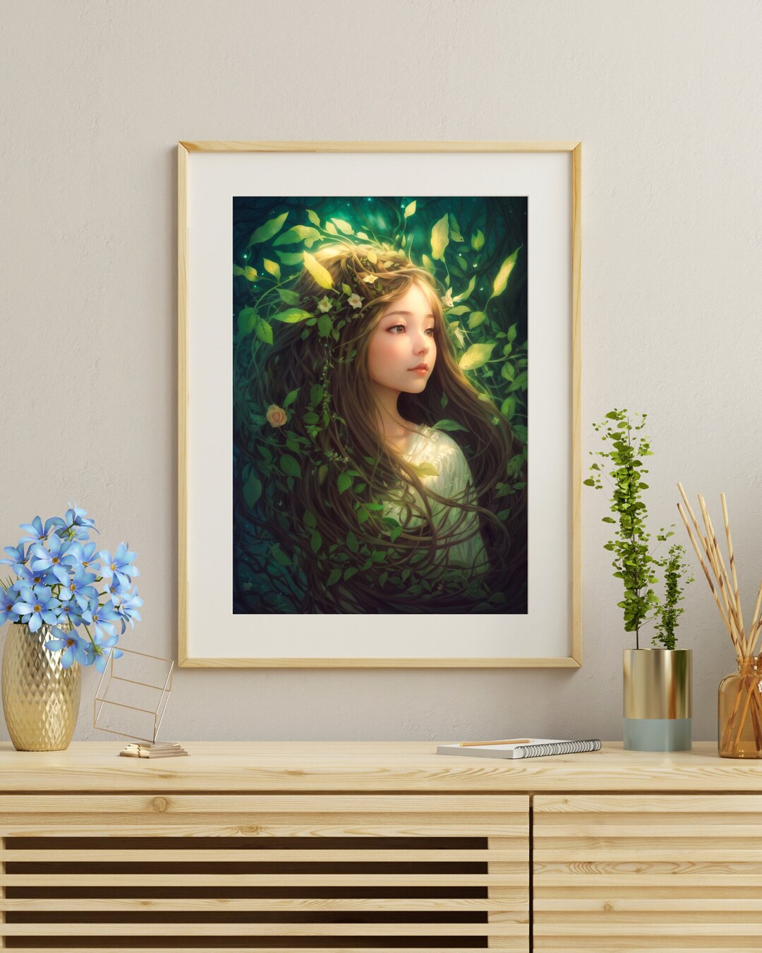 Magical Willow Wisp Illustration, Fantasy Forest Art, Whimsical Home ...