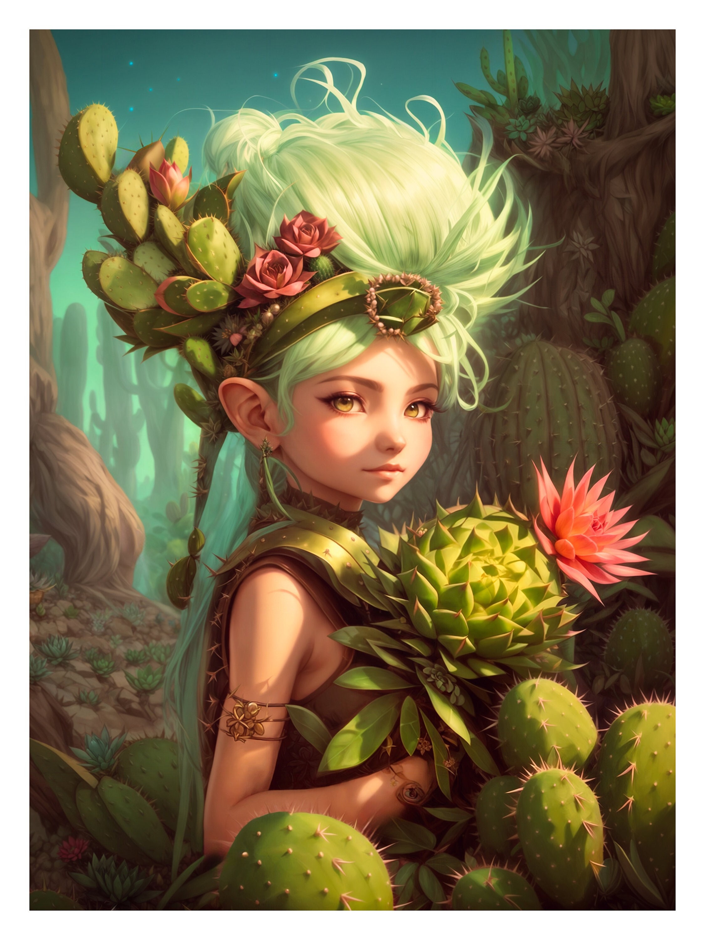 Cacti Conjuror Art Print #2 - Botanical, Desert & Fantasy Inspired ...