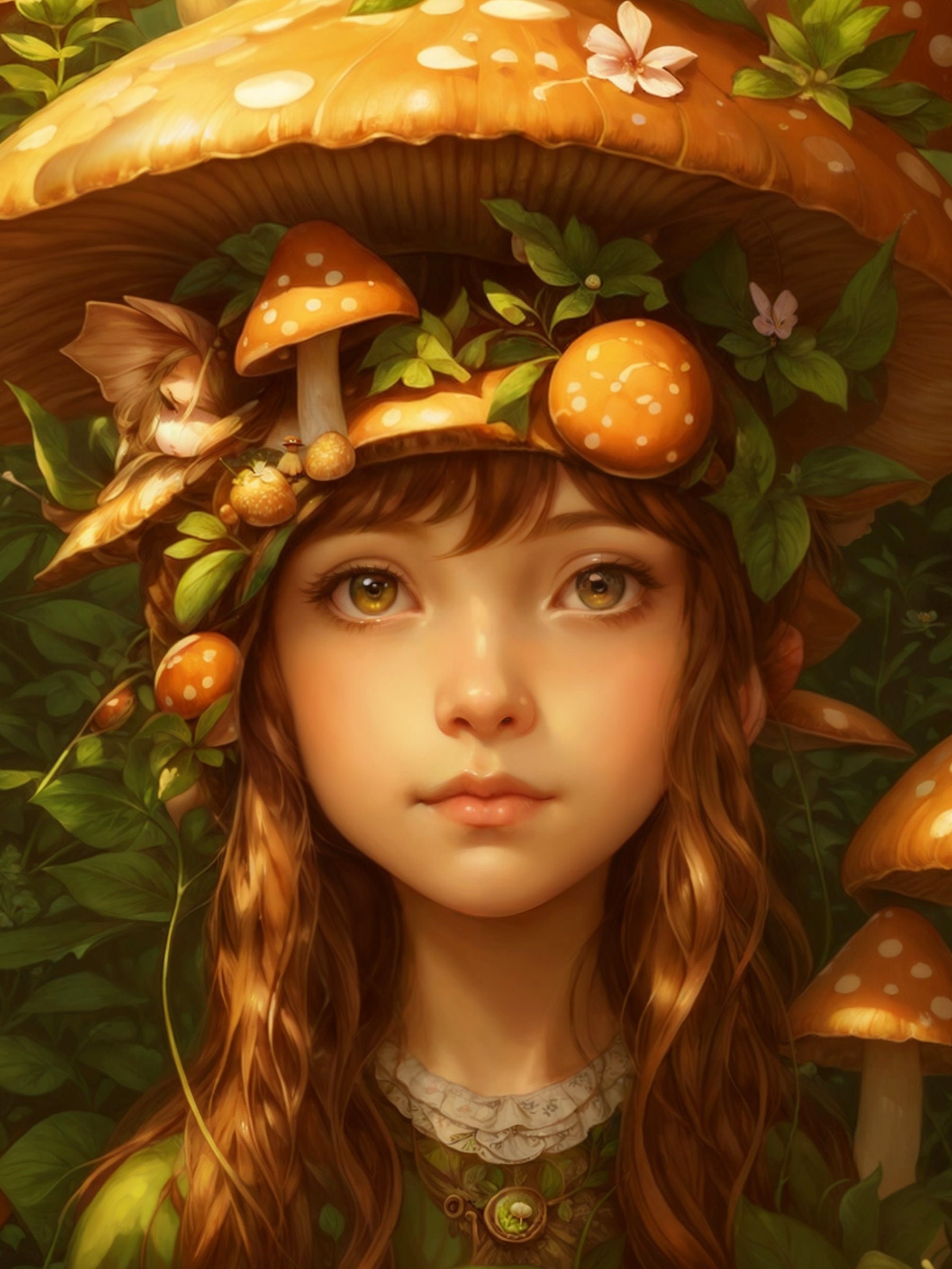 Charming Fungi Fairy Illustration #2 - Art Print, Botanical & Fantasy ...