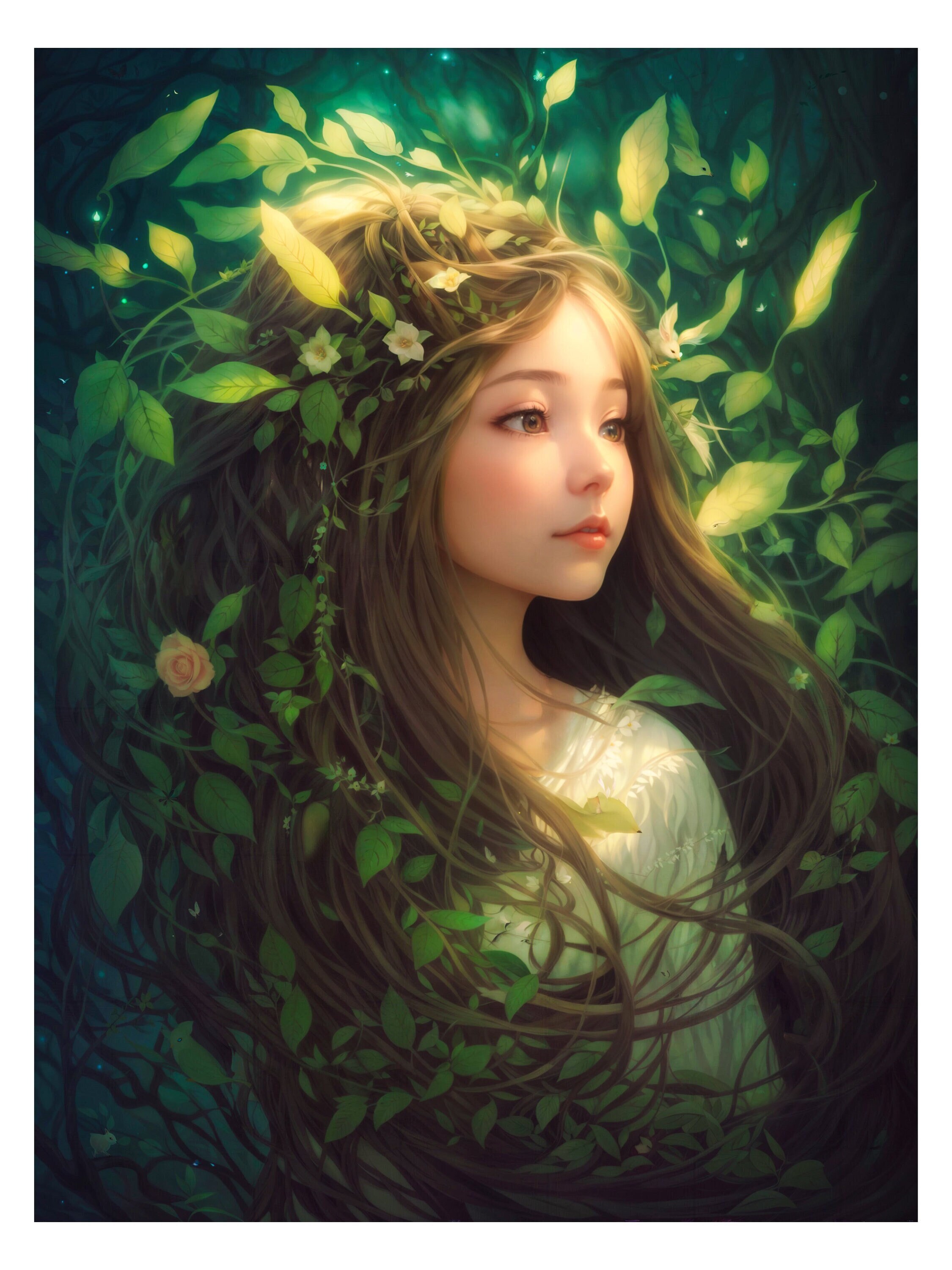 Magical Willow Wisp Illustration, Fantasy Forest Art, Whimsical Home ...