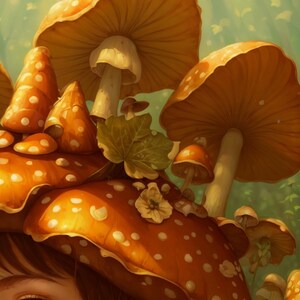 Charming Fungi Fairy Illustration #4 - Art Print, Botanical & Fantasy ...