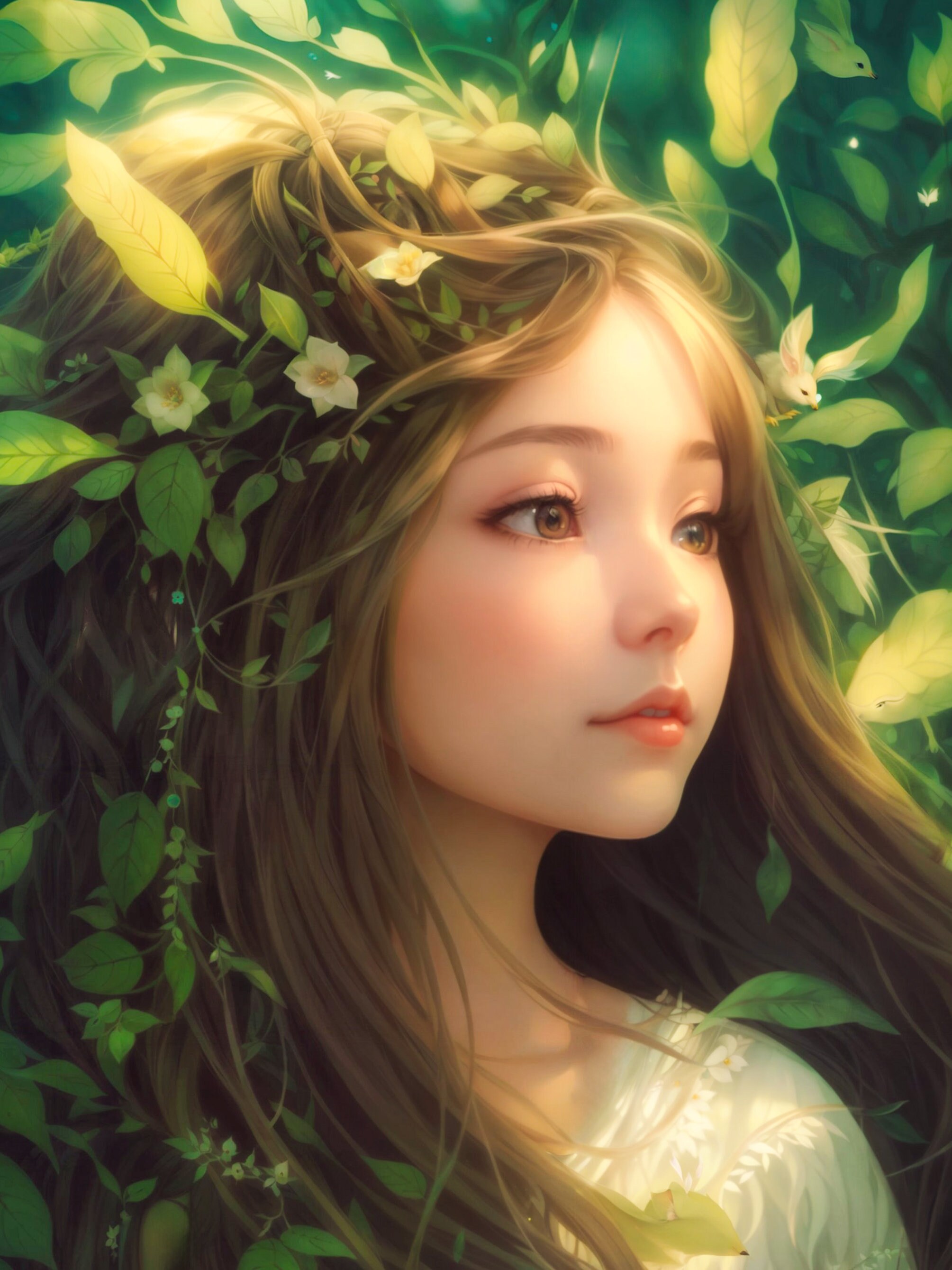 Magical Willow Wisp Illustration, Fantasy Forest Art, Whimsical Home ...