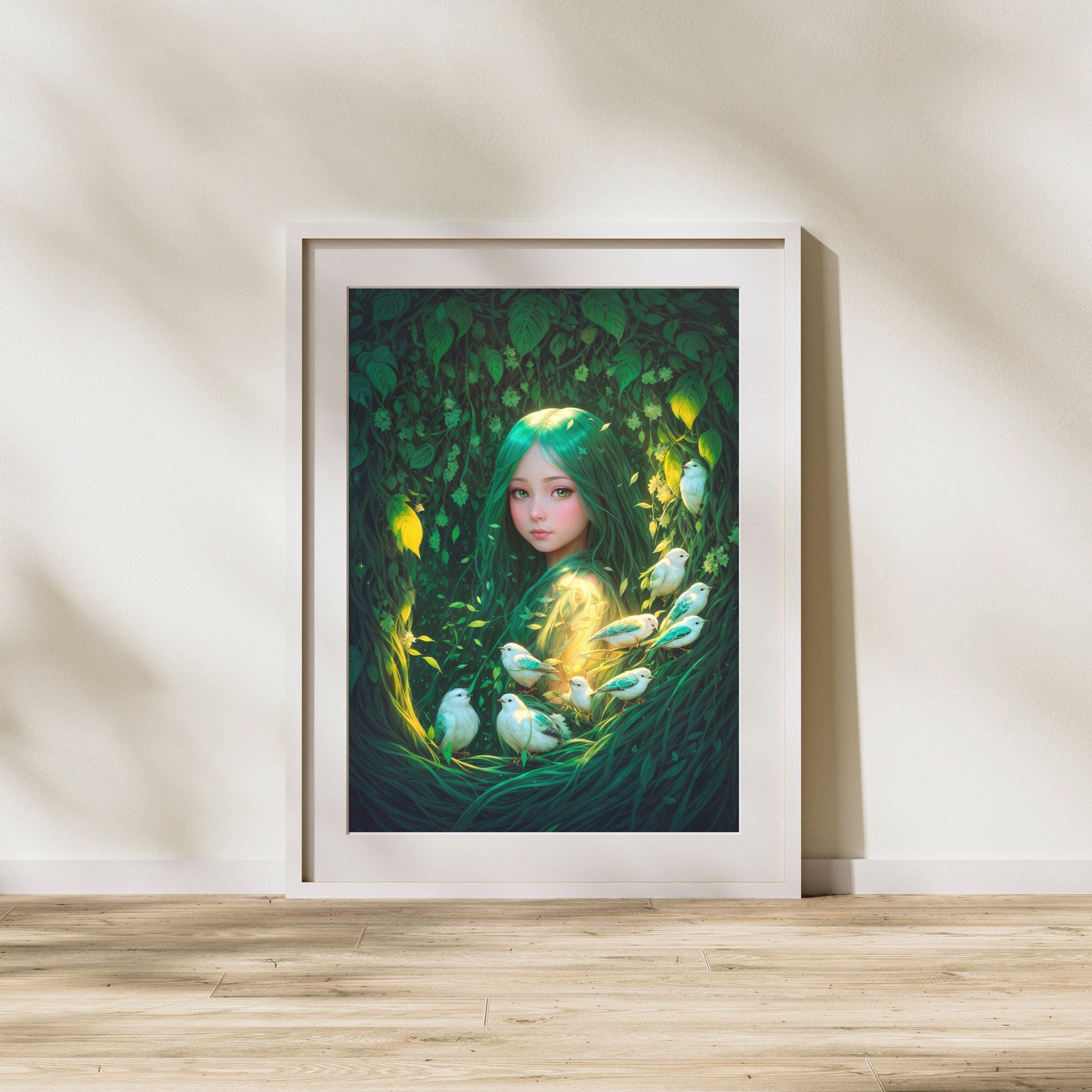 Luminous Willow Wisp Art, Enchanted Garden Series, Mystical Wall Decor ...