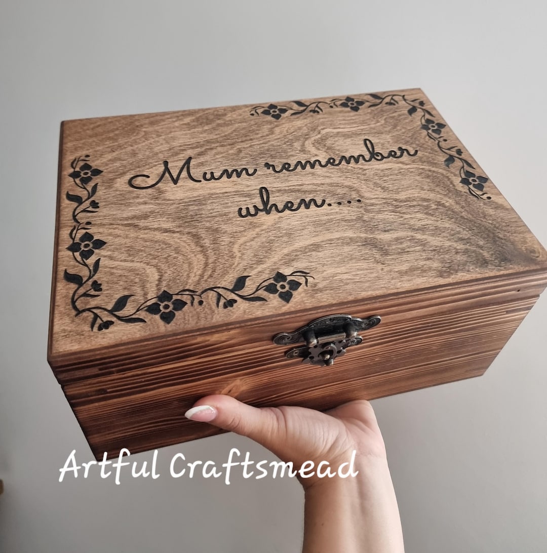 Personalised Wooden Keepsake Box • Custom Engraved Gift Box • Memory ...