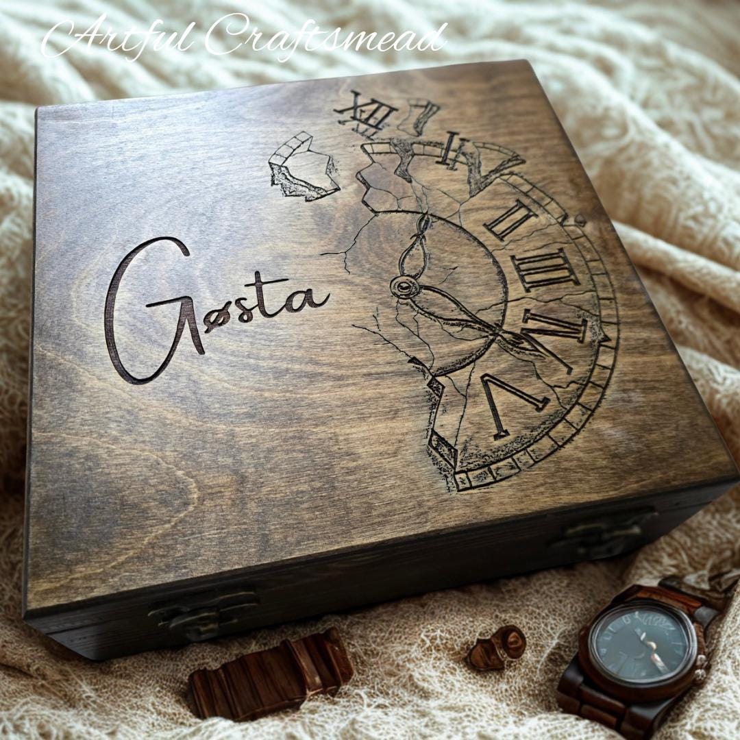 Personalised Handcrafted Pine Wood Watch Box, Wooden Box for 8 Watches ...