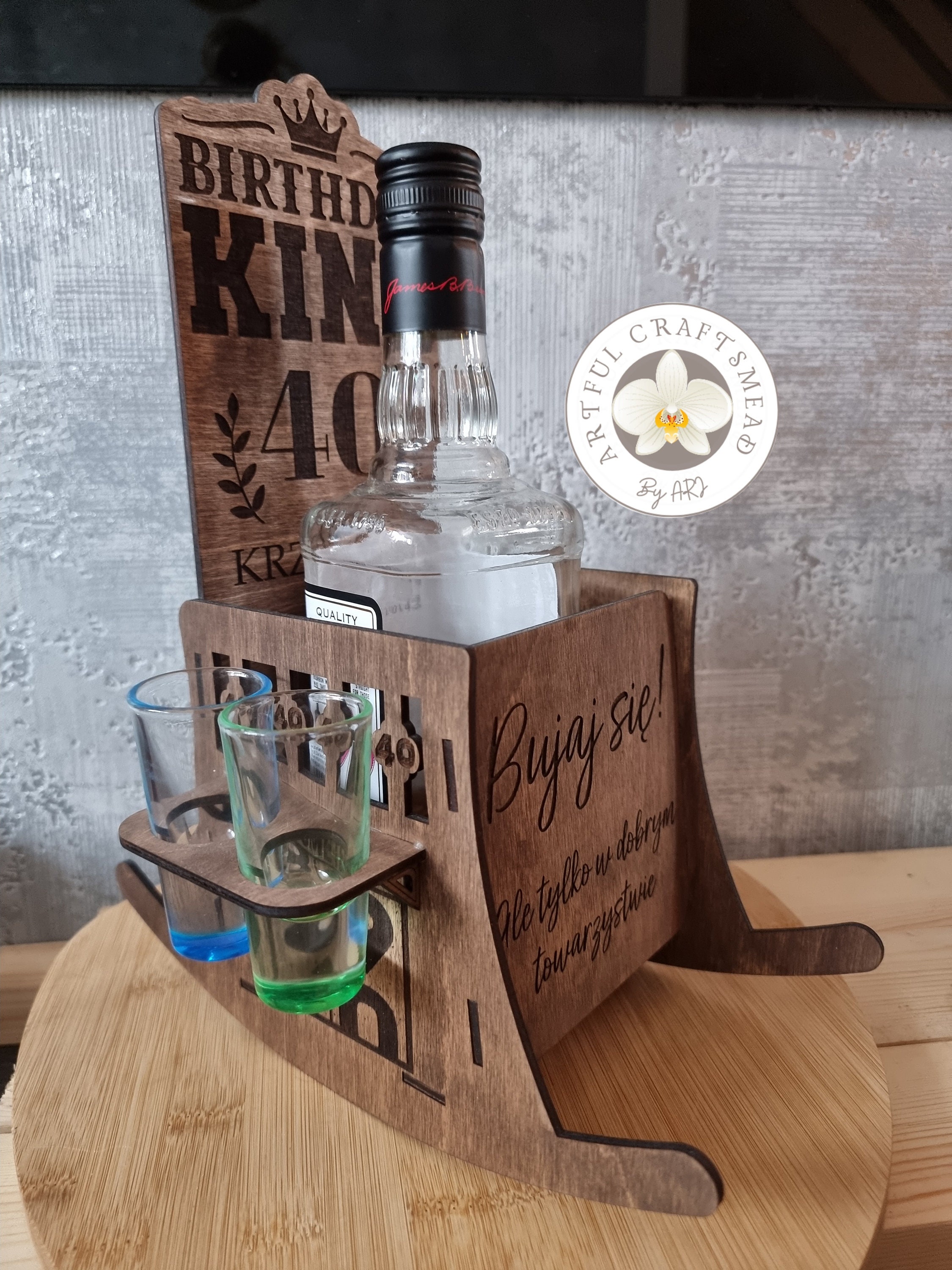 Personalized Engraved Rocking Chair, Rack Holder for Alcohol and ...