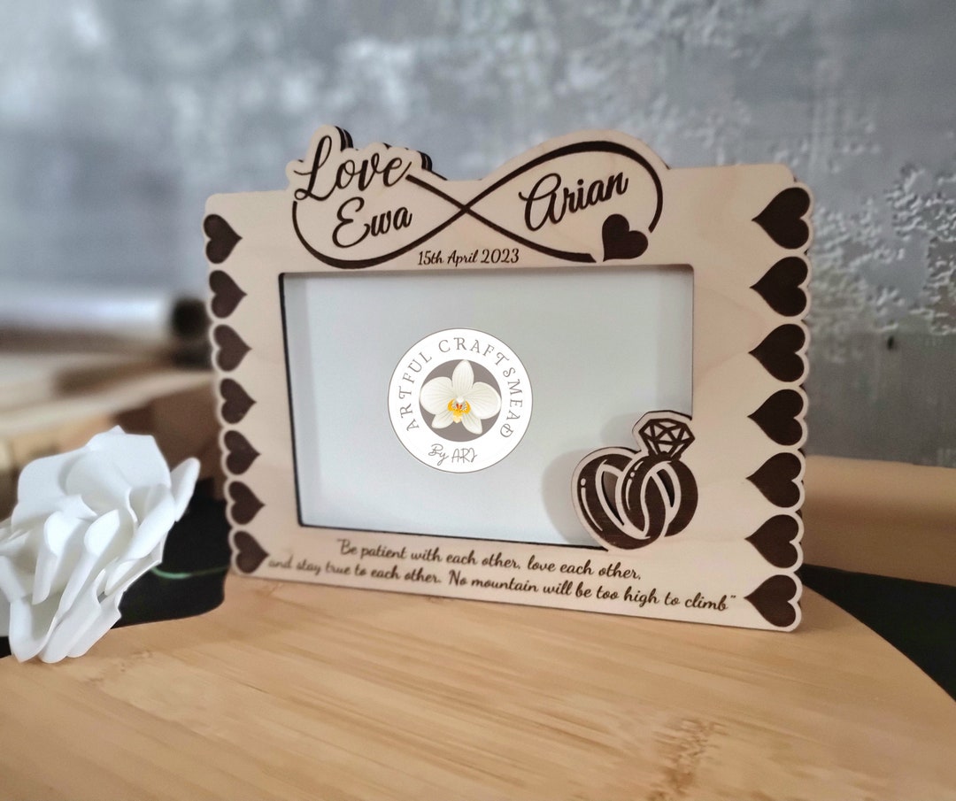 Personalized Wooden Wedding Photo Frame, Wedding Gift, Wood Gift ...