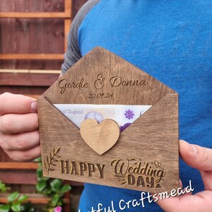 Personalized Wooden Money Envelope for Special Occasions, Wedding Money ...