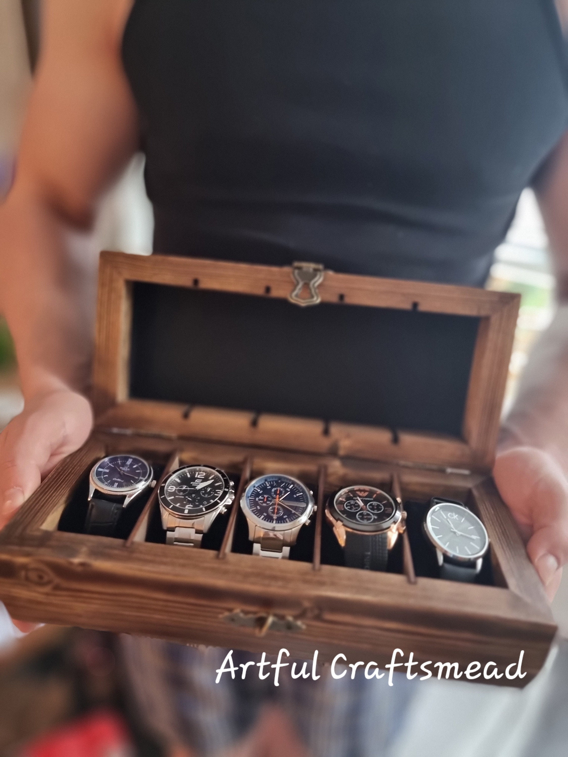 Personalised Wooden Box for Watches, Custom Engraved Watches Box, Gift ...