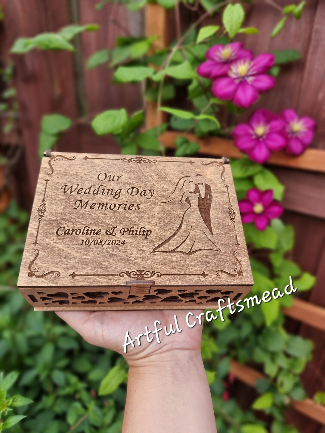 Personalised Wooden Money Box - Just Married Box - Unique Way Give ...