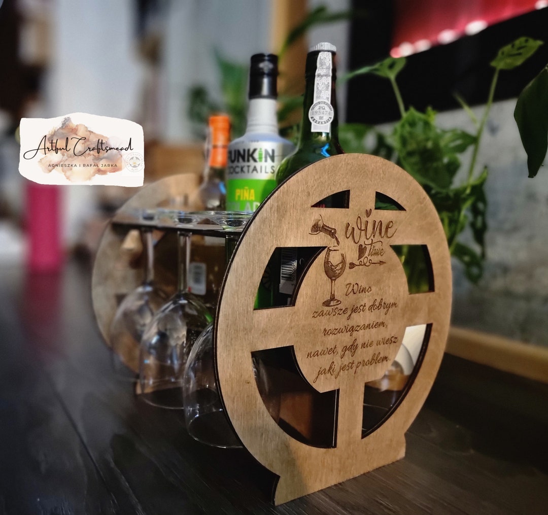 Customizable Mini Plywood Wine Rack, Personalized Rack Alcohol, 3 Wine ...