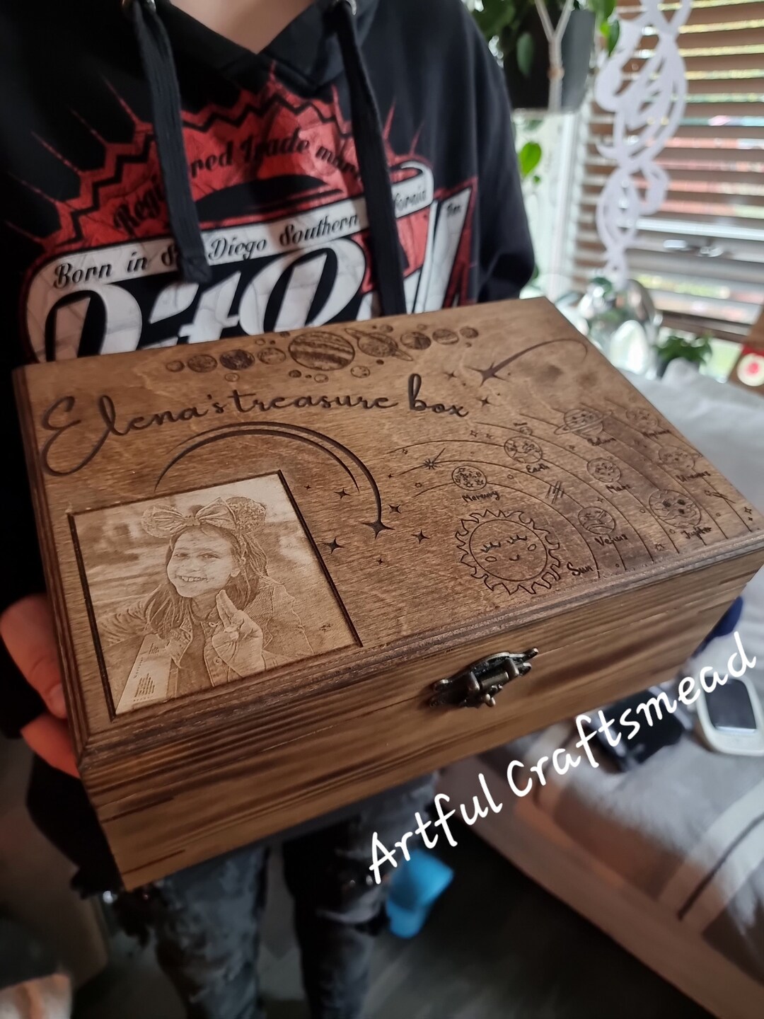 Handcrafted Personalized Wooden Treasure Box, Wooden Gift for All ...